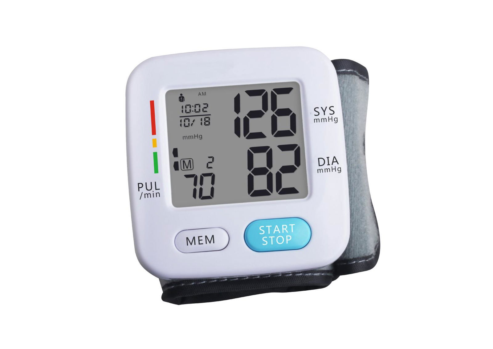 Auto digital upper arm blood pressure BP monitor heart beat meter large ...