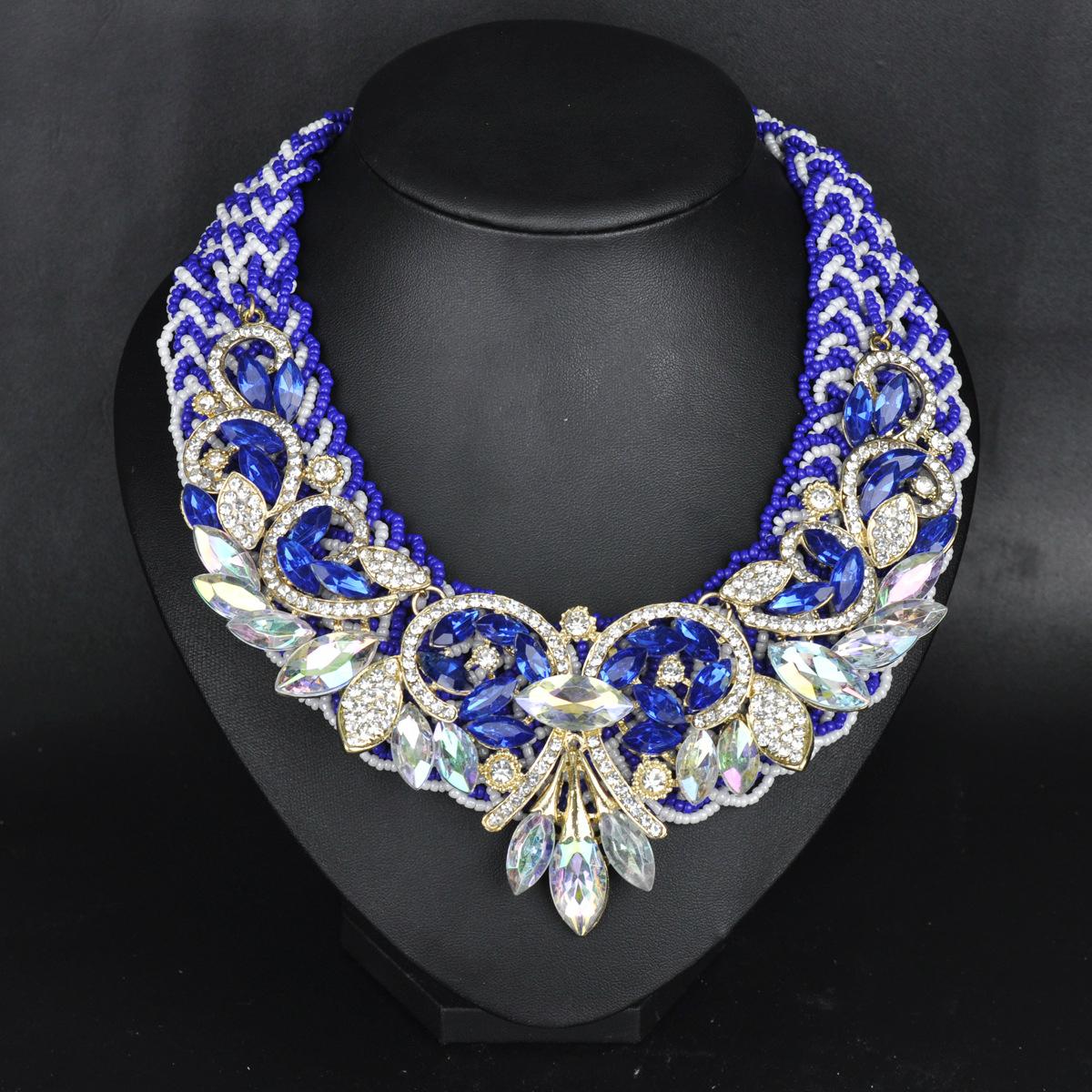 Fashion braided alloy diamond necklace retro Ethnic - QBXL-MT0191 ...