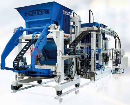 ZENITH 1500 Fully Automatic Stationary Single Pallet Concrete Block ...