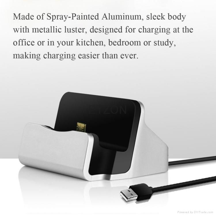 Aluminum Micro USB Phone Charging Holder Station Desktop Sync Dock ...