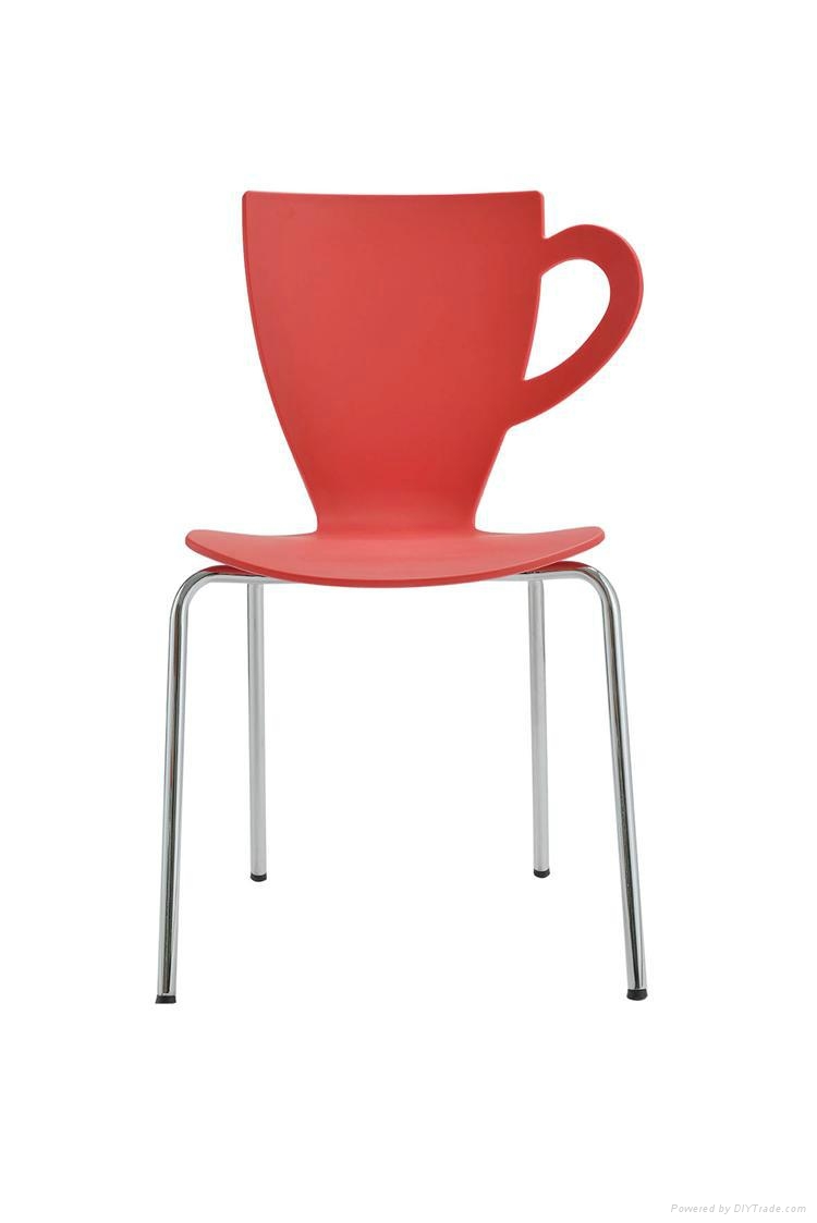 Competitive Price Cup Shape Plastic Chair with Steel Frame - DJ-S1032 ...