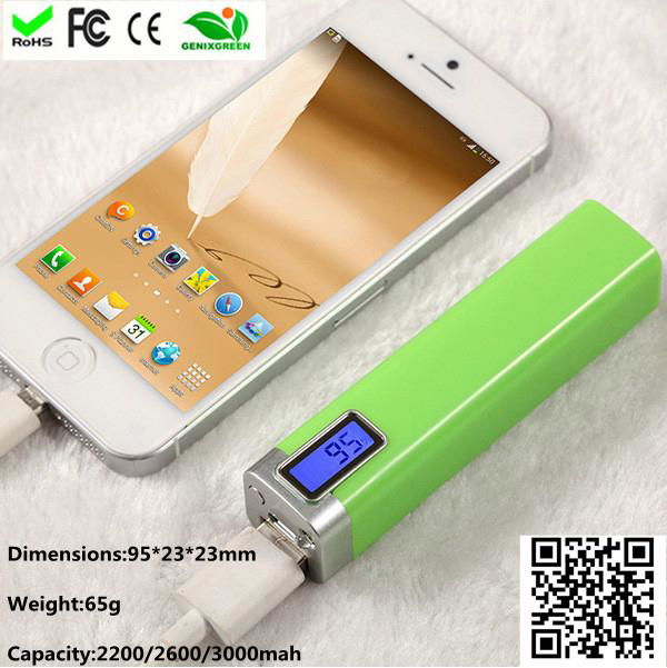 factory direct price portable tube power bank with display 2600mah ...