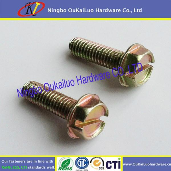 Steel Zinc Plated Slotted Intended Hex Washer Head Machine Screws ...