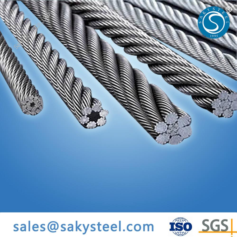 201 304 316 stainless steel wire rope 6 19 7 19 - 201 304 316 430 - SaKy Steel (China ...
