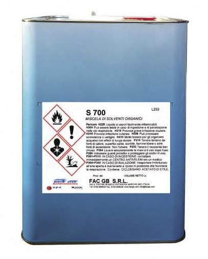 Solvent for Cleaning and for Dilute Adhesive - S 700 - FAC BG (Italy ...