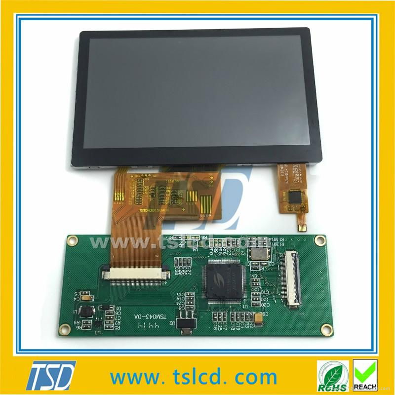 480x272 lcd module 4.3inch LCD display with Capacitor or Resistor touch panel - TST430MCNH-12 ...