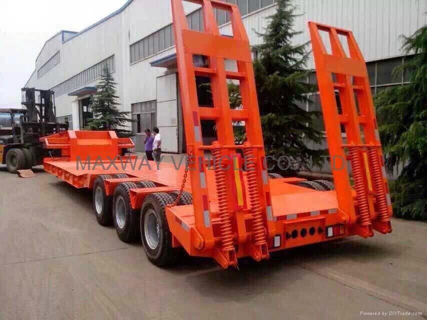 China Top Brand Heavy Machine Carrier Lowbed Semi Truck Trailer ...