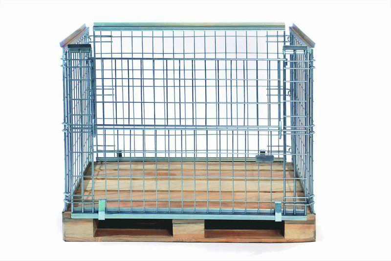 Steel stacking wire mesh cage pallet for wood pallet - YMC04 - Yanson ...