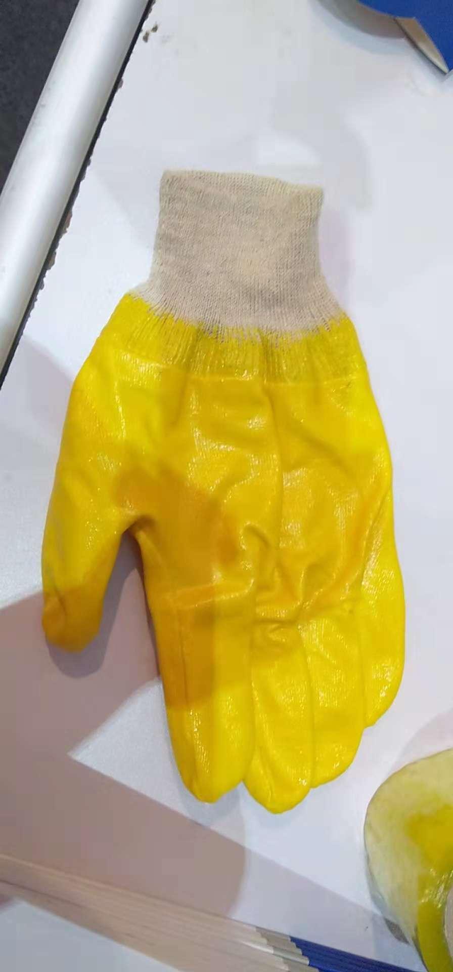 Knit Wrist,Cotton Interlock liner with nitrile fully coating glove ...