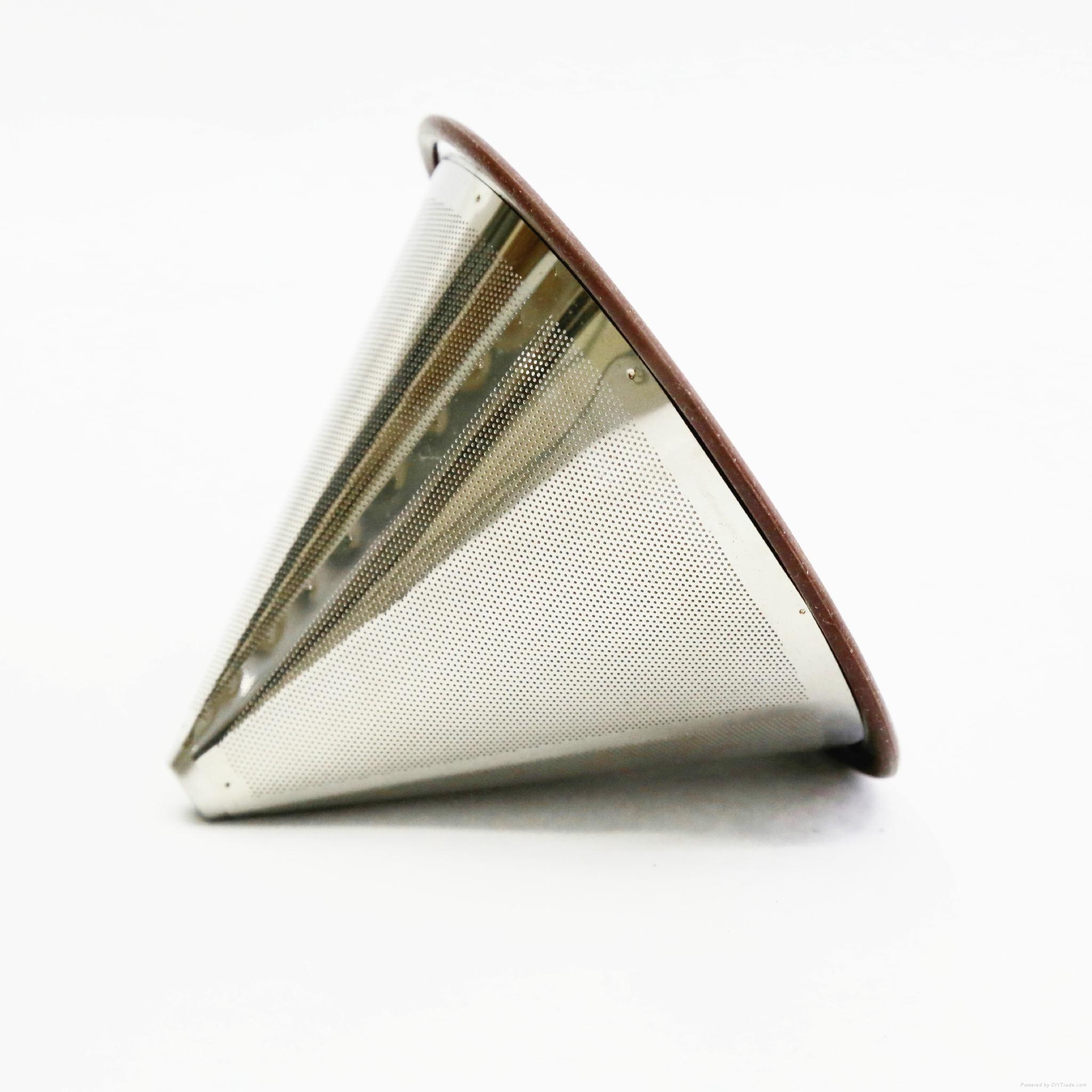 Stainless Steel Double Mesh Filter Coffee Dripper Reusable Coffee Maker ...