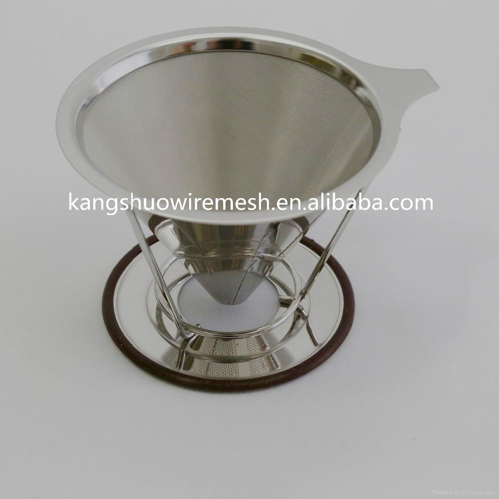 Reusable Stainless Steel Coffee Conical Dripper Double Mesh Coffee ...