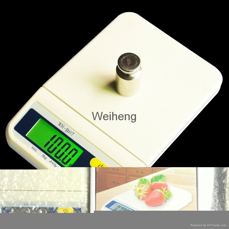 3kg 0.5g electronic household scale with backlit - WH-B07L - WeiHeng ...