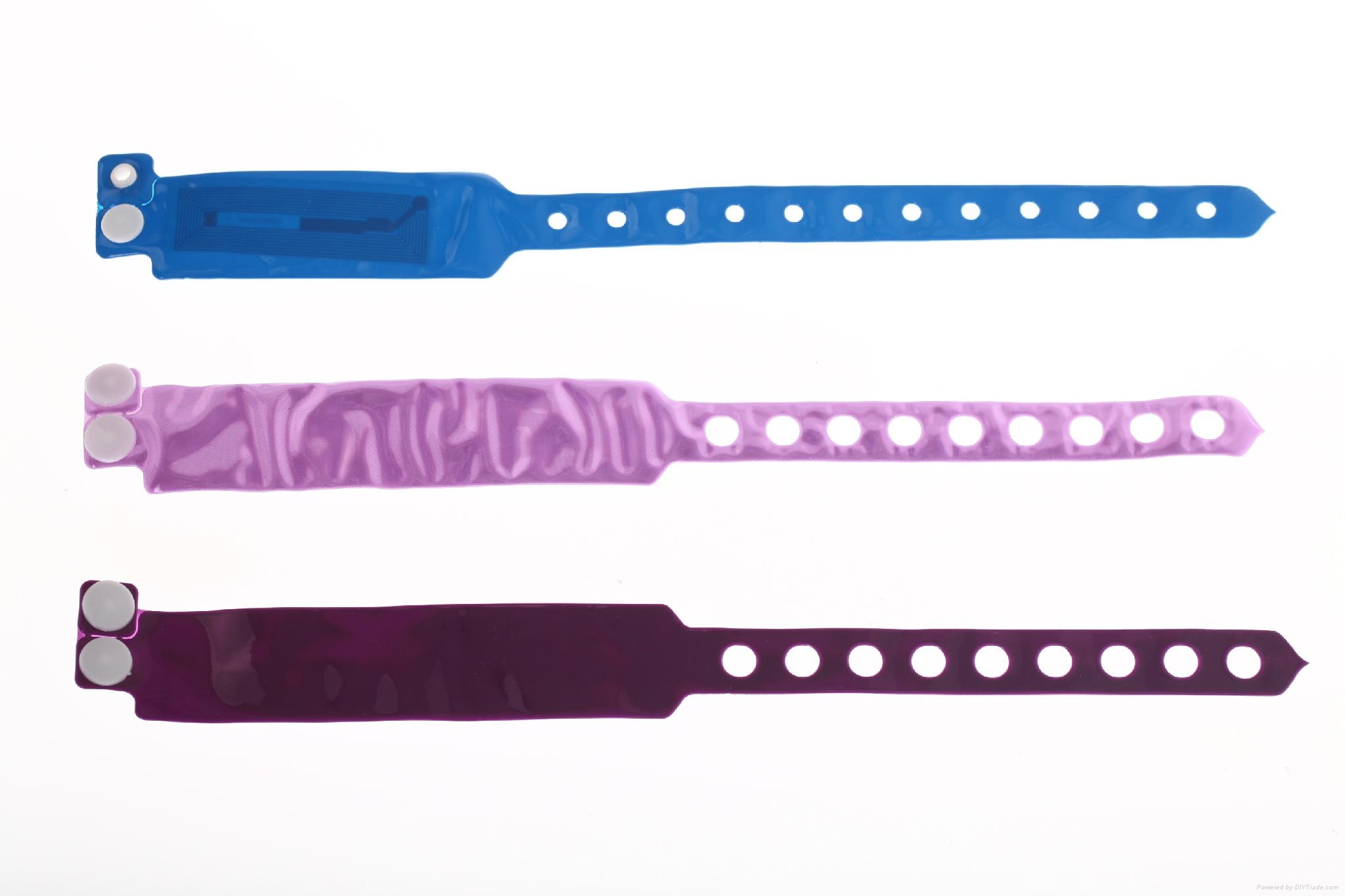 Access control disposable bracelet 13.56mhz RFID paper pvc wristband ...