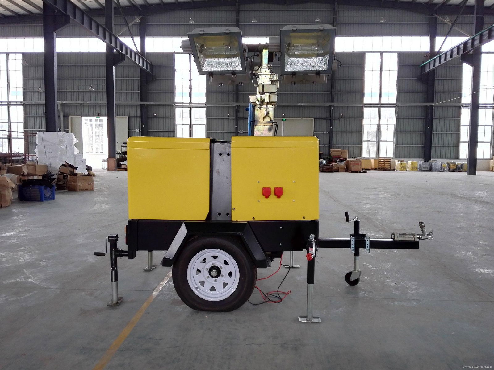 9M Hydraulic height Mobile lighting tower with 8KW kubota generator ...