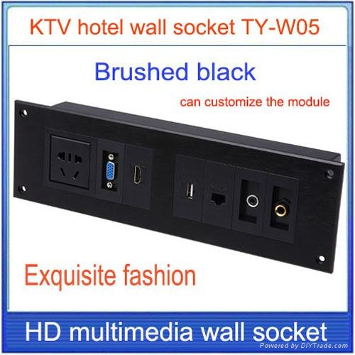 Wall socket multimedia USB HD VGA MIC Network adapter - TY-W05 - OEM ...