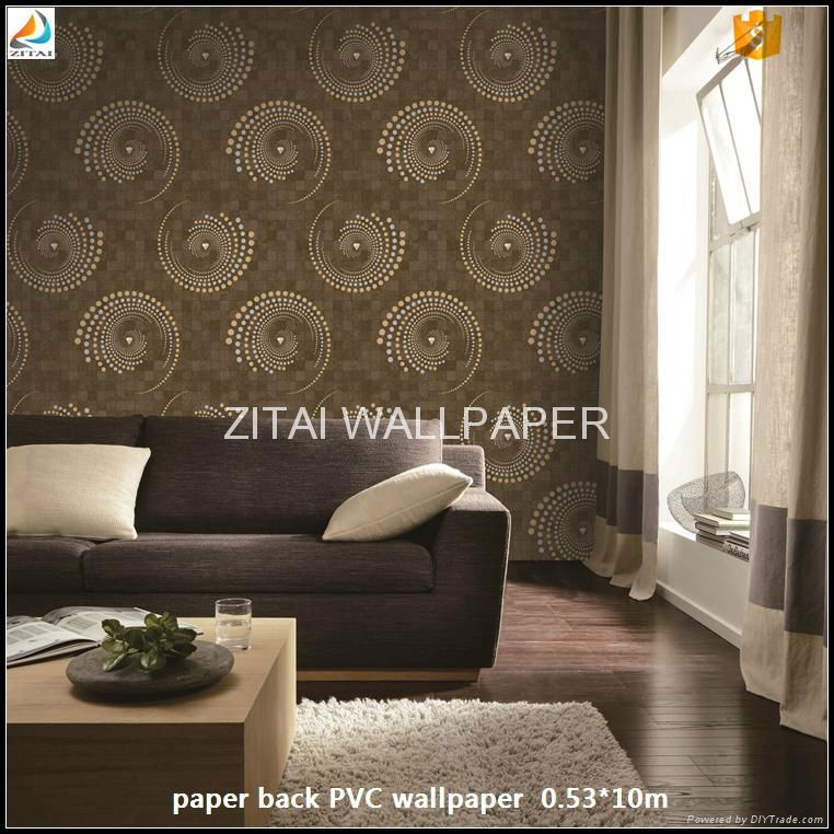 Latest fashion designs washable background vinyl coated pvc wallpape ...