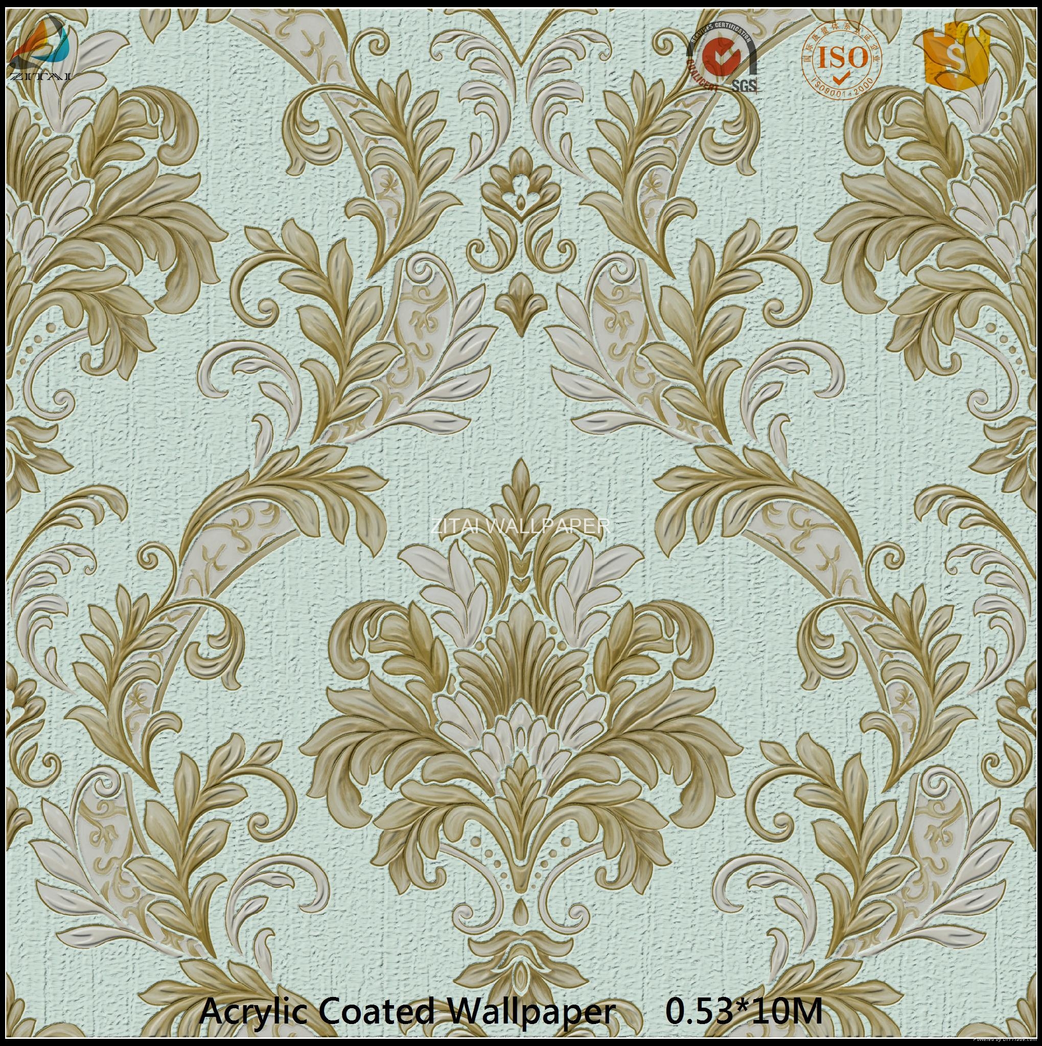 Beautiful flower heavy embossed PVC waterproof wallcovering - ZTSMOO25 ...