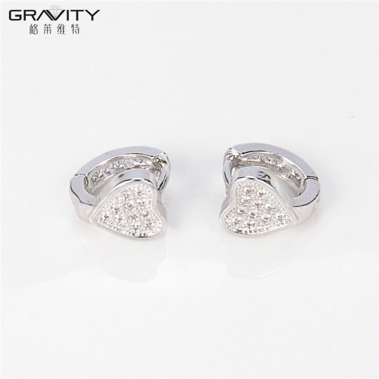 Simple fashion small heart sharp silver hoop earring jewelry - ESDG0028 ...