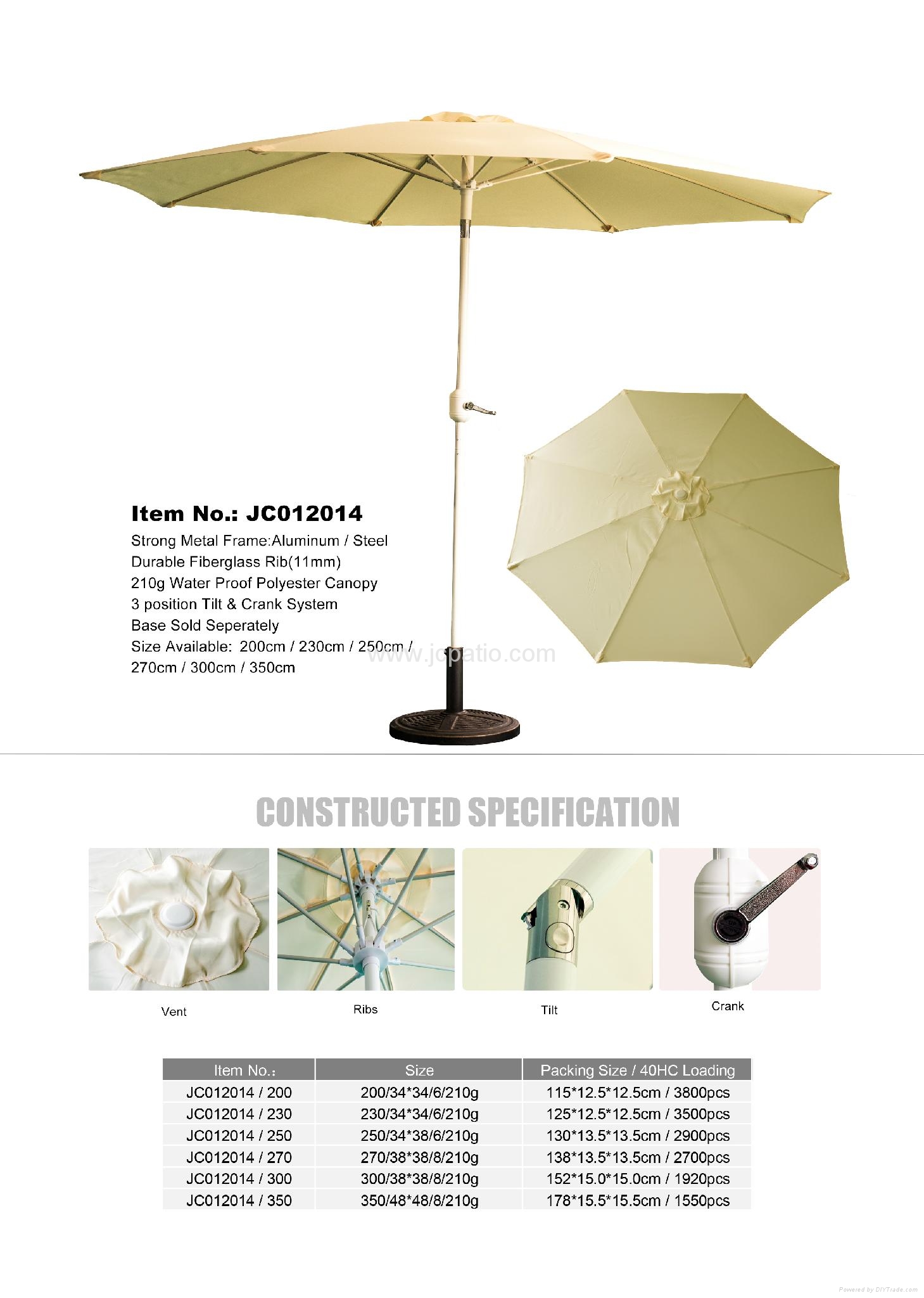 Fiberglass Rib umbrella - JC012014 - JC (China Manufacturer ...