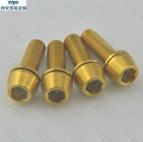 4 Pcs M5x16 Titanium Golden color Screw Allen Hex Tapered Socket Cap ...