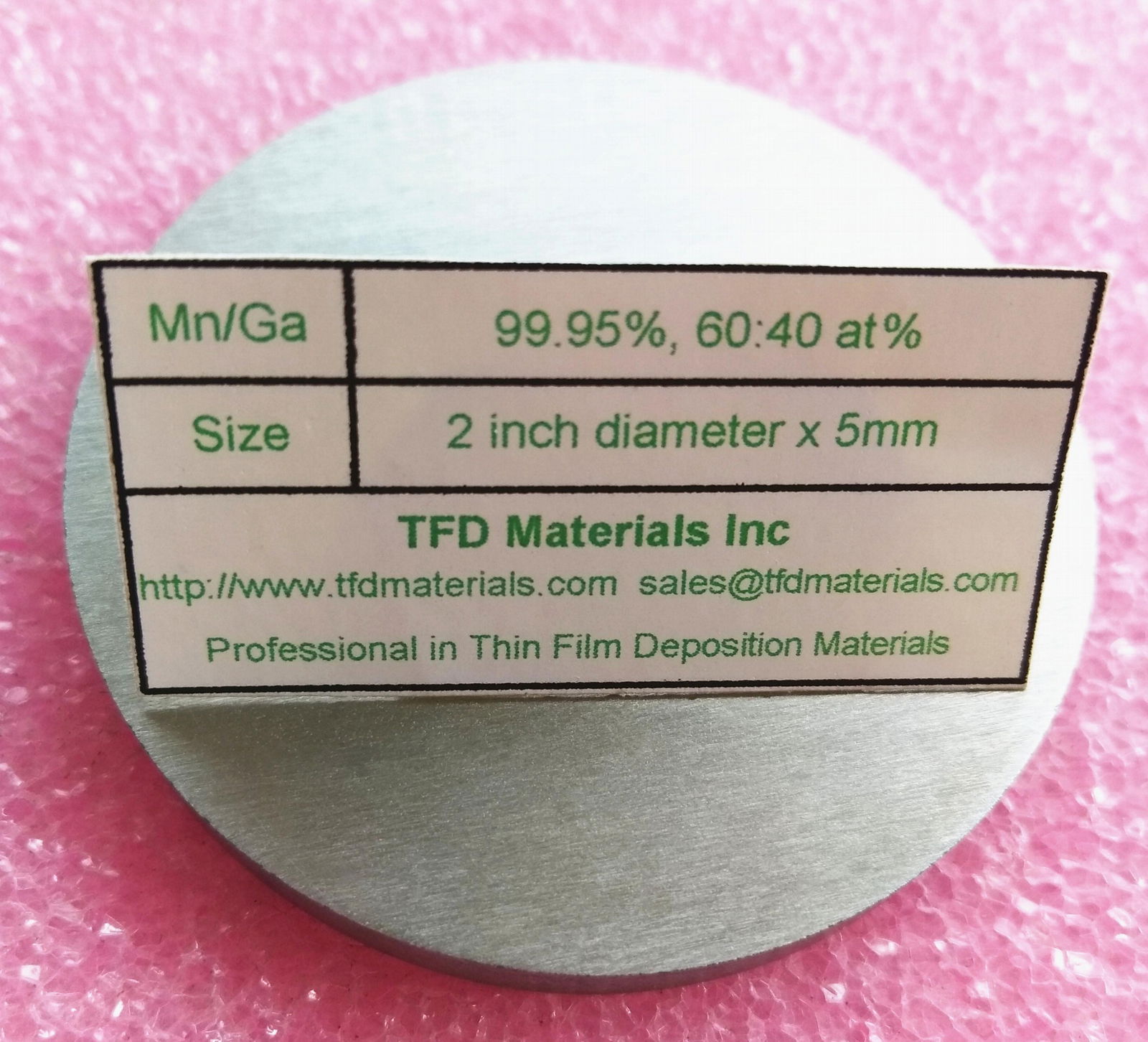 Manganese Gallium Mn/Ga alloy target - United States - Manufacturer