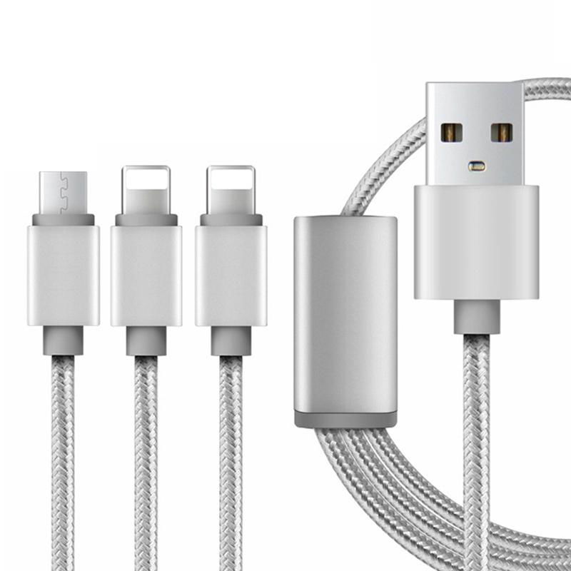 Nylon Braided Multi 3 in 1 usb charging cable - 3 in 1 cable (China ...