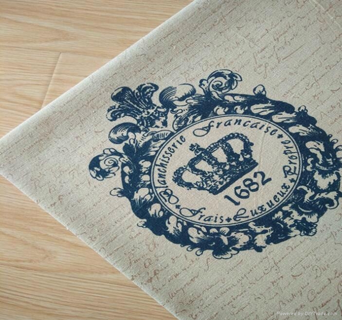 zakka crown royal printed cotton linen fabric manufacturer - T060 ...