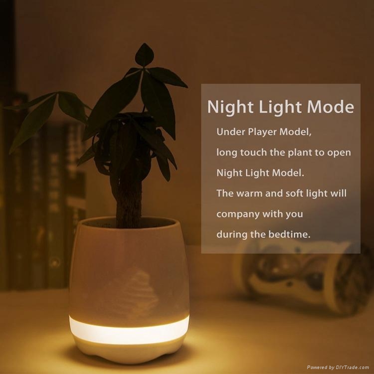 2017 Innovation Gift Led Night Light Flowerpot With Bluetooth Spearker ...