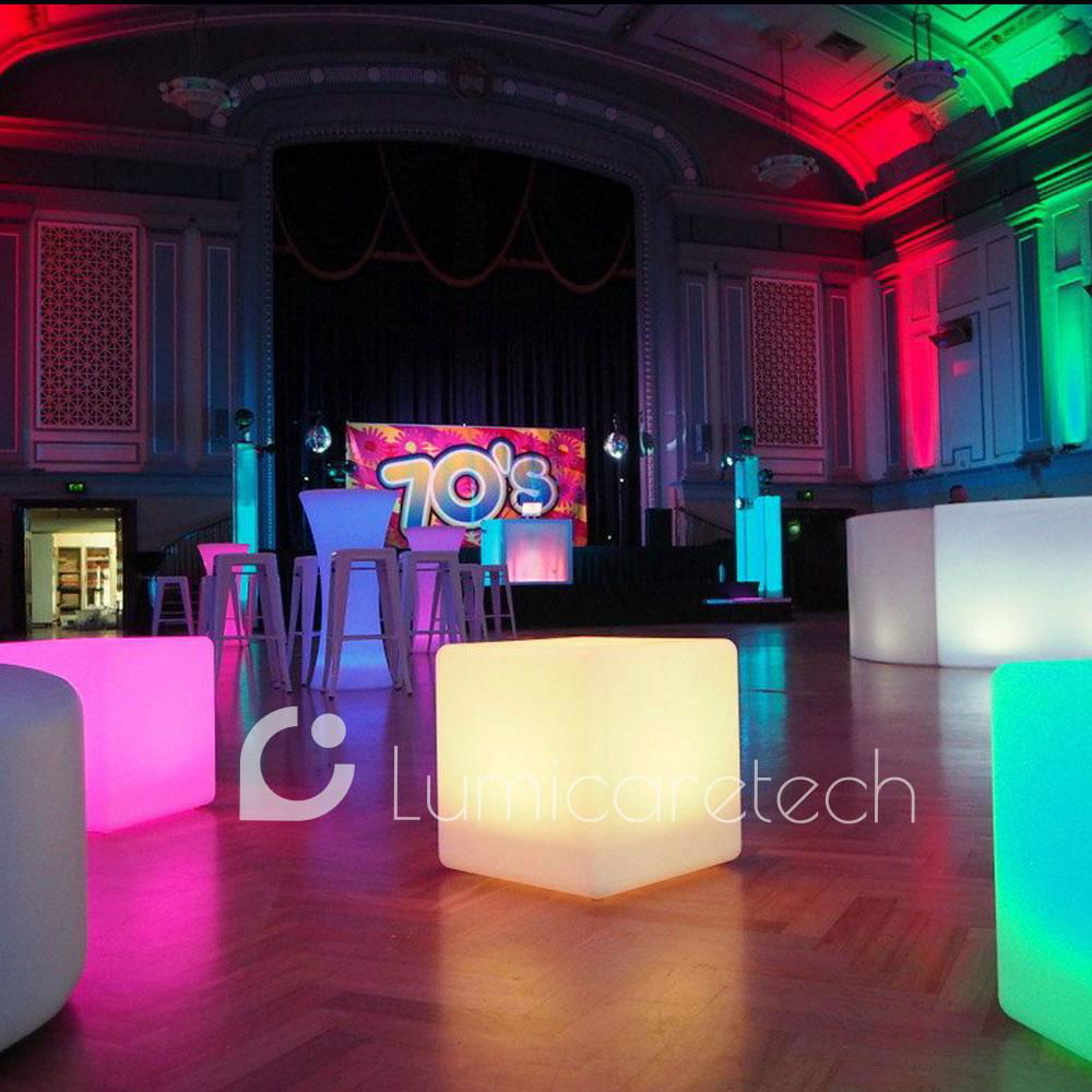Light up Cube Seat Chair Stool Illuminated LED Cube - LM--CS201 ...