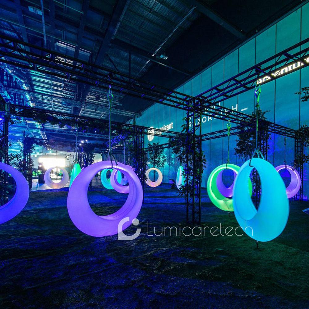 plastic colorful led outdoor furniture swing garden swing - LM-L744 ...