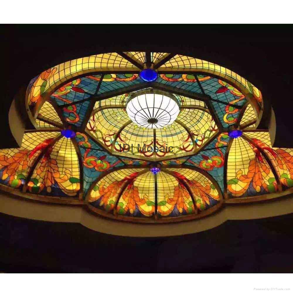 Interior Room building Decorative Materials Stained Glass Ceiling Dome ...