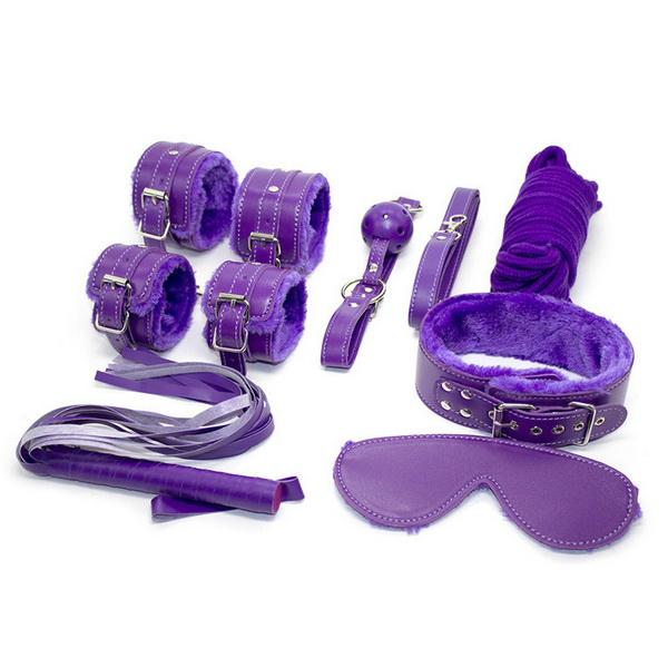 Bdsm Bondage 7pcs Kit Set Male Leather Bondage Sex Toys Tz 001 None