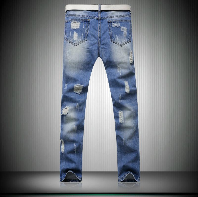 New Style Hip Hop Denim Fabric Man Damaged Jeans Ripped Pants Y062 ...