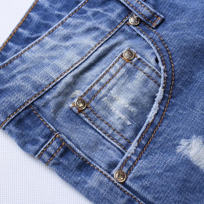 New Style Hip Hop Denim Fabric Man Damaged Jeans Ripped Pants Y062 ...