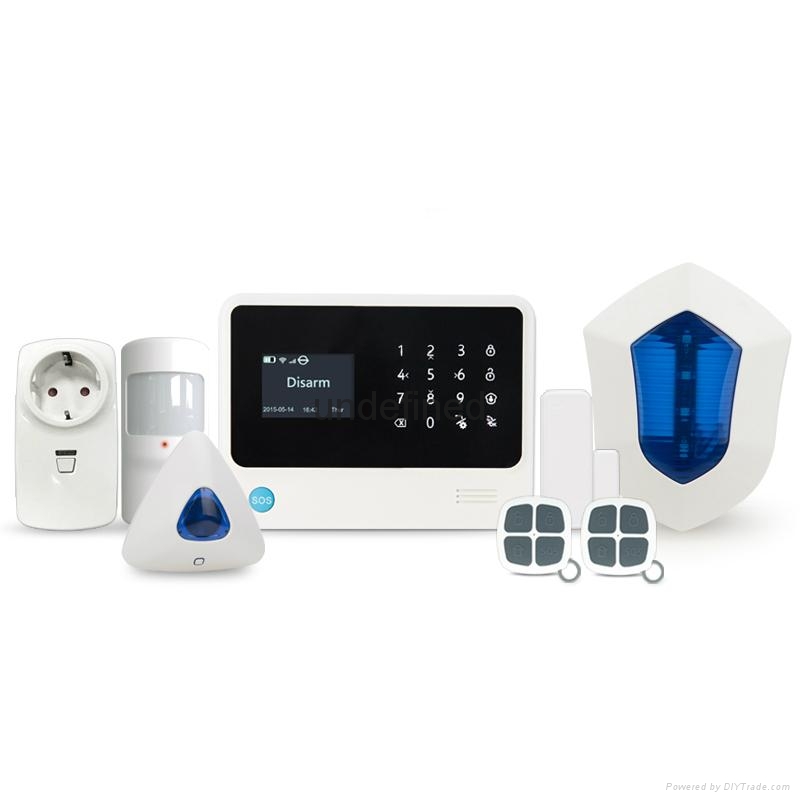 3g wifi gprs smart home alarm system work with 100 smart sockets - GS ...
