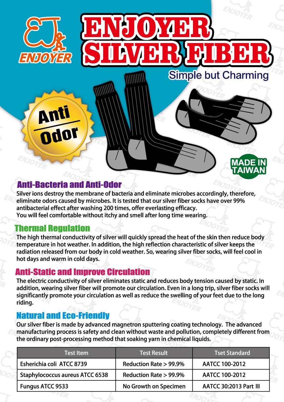 Enjoyer Ankle Short Silver Fiber Socks (Taiwan Manufacturer) - Apparel ...