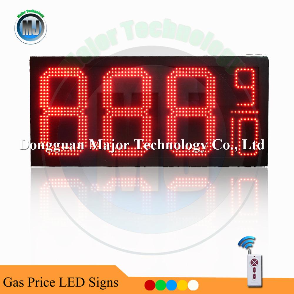 Red Color 8.88 9/10 12" High Quality RF White LED Gas Price Changer for ...