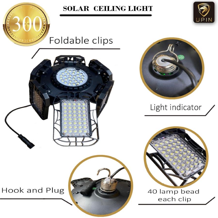 Home Solar Pendant Light with Remote controller 228 LED 200LM Folding ...