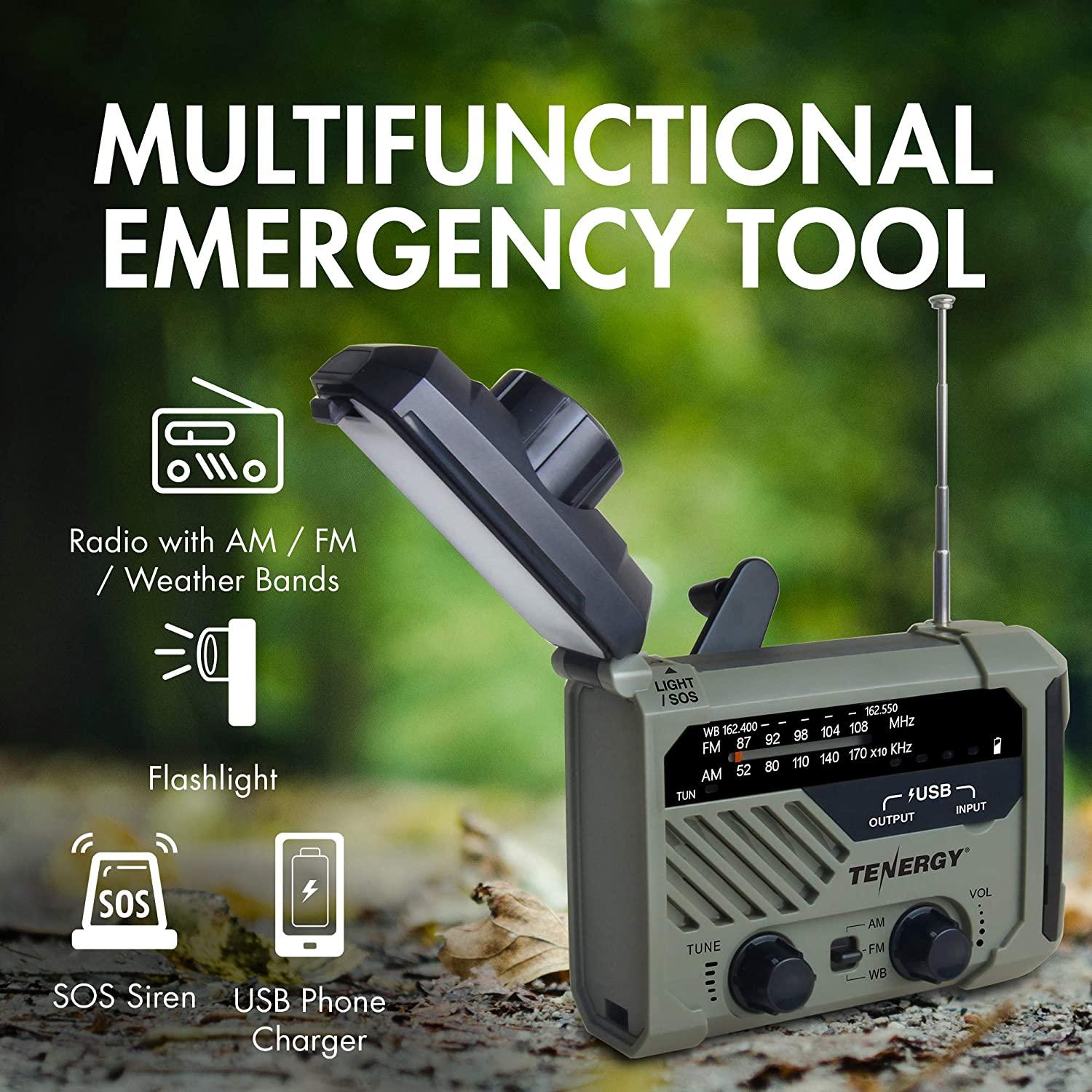 Multifunctional Hand Crank Weather Radio with LED Flashlights SOS Alarm ...