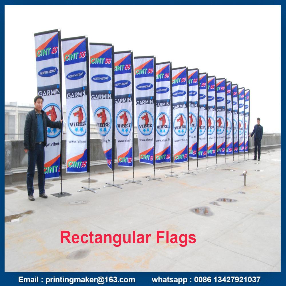 Custom Fabric Rectangular Flags Banners with Flagpole - GM-R-03 (China ...