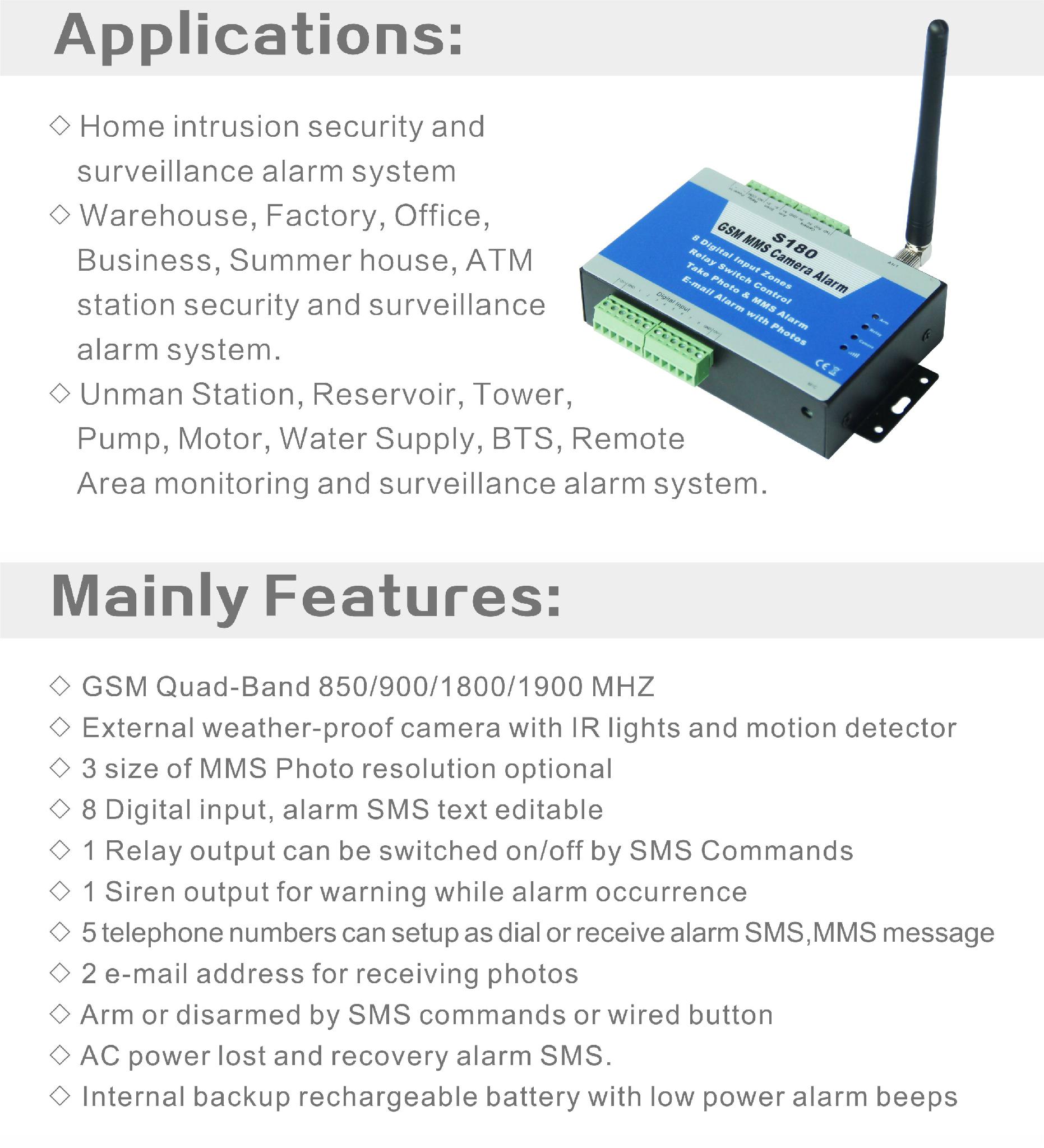 GSM MMS Camera Alarm Controller - S180 - King Pigeon (China ...