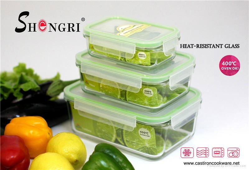 rectangle pyrex glass food storage container - SRHS01/02/03 - SHENGRI ...