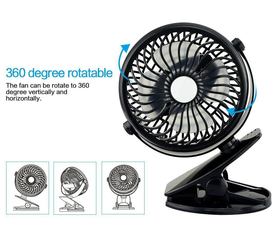 New 360 Degree Rotation Portable Rechargeable Mini Clip Fan - FLY-109 ...