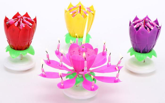 Rose Flower Musical Happy Birthday Candle - candle9162 (China Trading ...