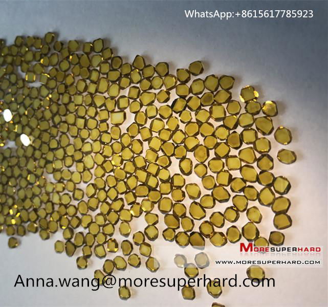 Yellow HPHT diamond mono-crystalline diamond for CVD growing seeds - 6* ...