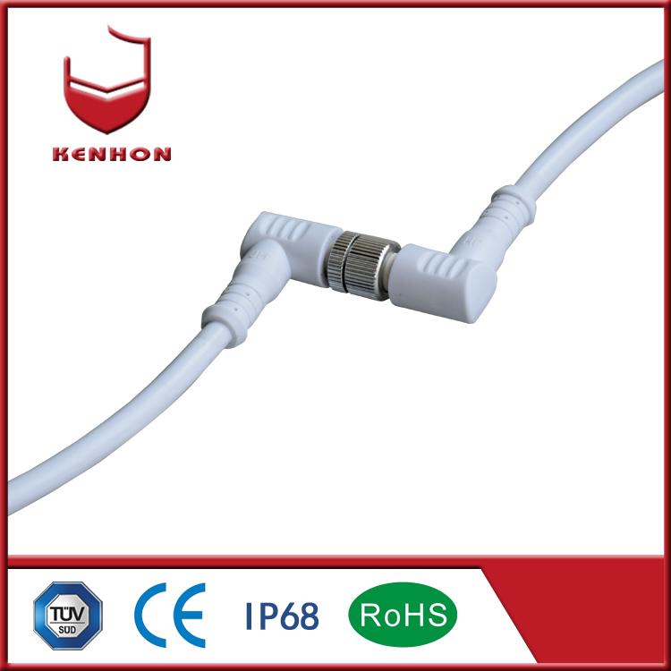 M12 90 degree 3 pin IP65 ac waterproof plug for outdoor use - Kenhon ...