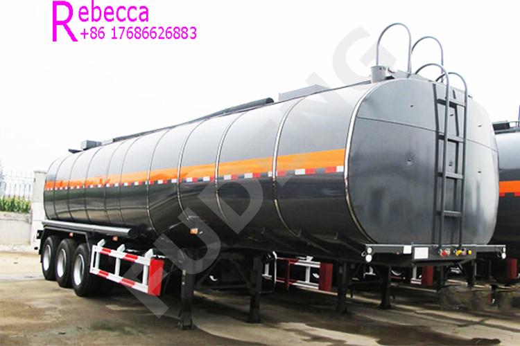 Heated insulated 3 axle asphalt tanker trailer used transport bitumen ...