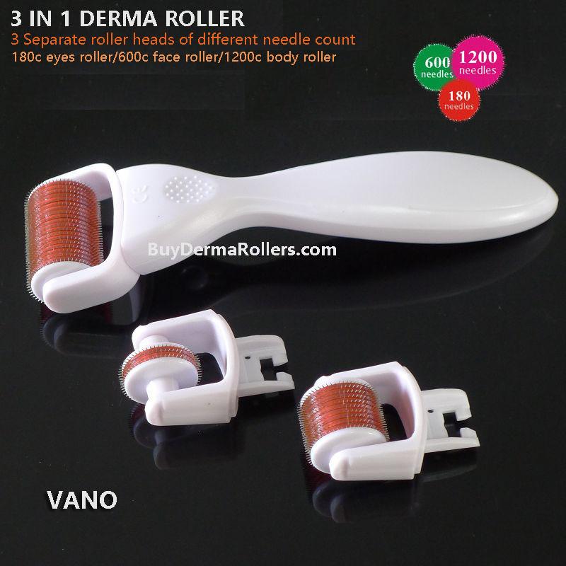 3 IN 1 Derma Roller 3 in 1 microneedle therapy derma roller for hair ...