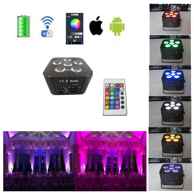 led flat par dmx phone app mini par led 6x18w rgbwauv battery wifi led ...