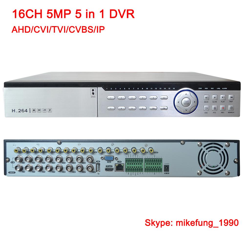 H.265 16CH 5MP Security DVR Support AHD CVI TVI Analog IP Cameras 4HDD 5in1 DVR - SDVR-6416GLS ...
